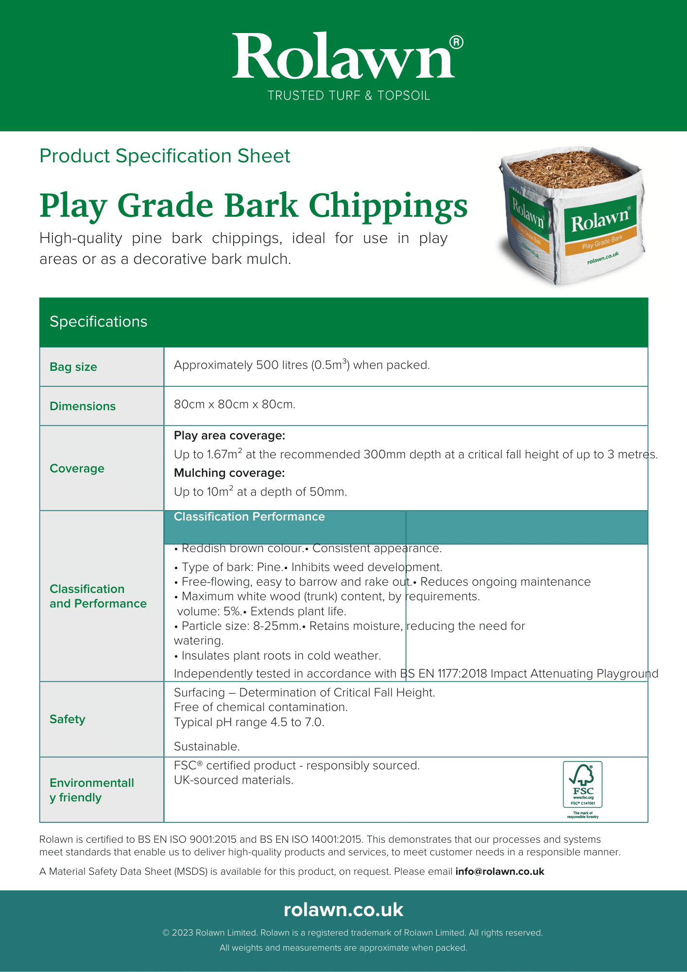 Downloadable Product Technical Specification Sheets | Rolawn